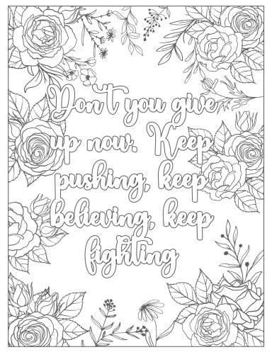50+ Page Coloring Book With Inspirational Quotes for Adults Children ...