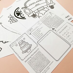 6 Page Wedding Kids Colouring in & Activity Games Pack Download - Etsy