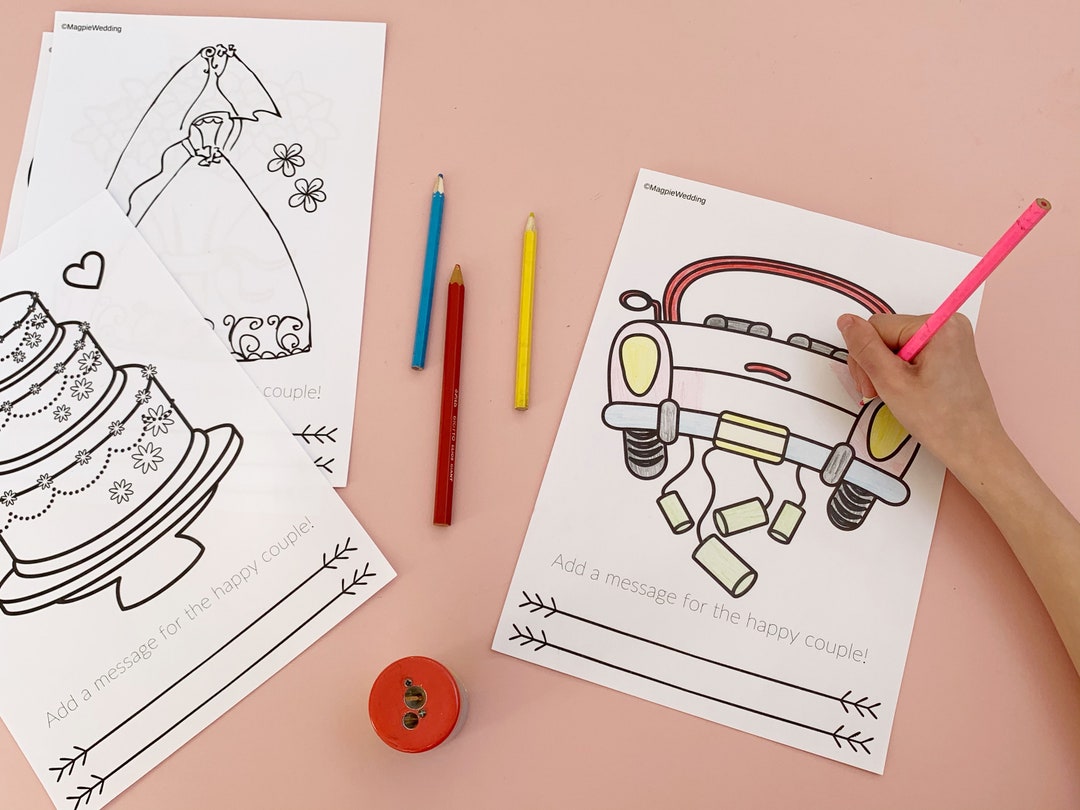 6 Page Wedding Kids Colouring in & Activity Games Pack Download - Etsy