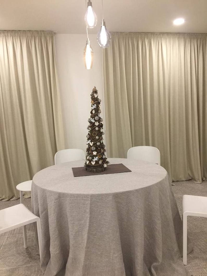 Grey Round Linen Tablecloth Natural Linen Table Top Large - Etsy