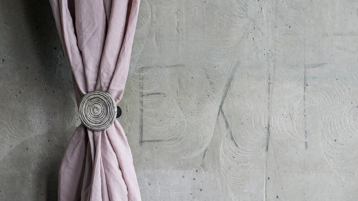 Linen Pink Curtain Panel Bedroom Window Drape Natural Home - Etsy