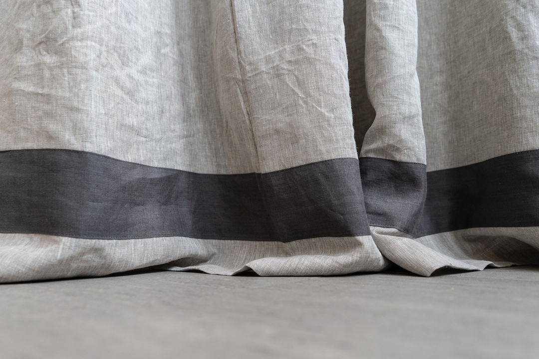 Gray Linen Curtains, Cottage Scandinavian Style, Rustic Window Decor ...