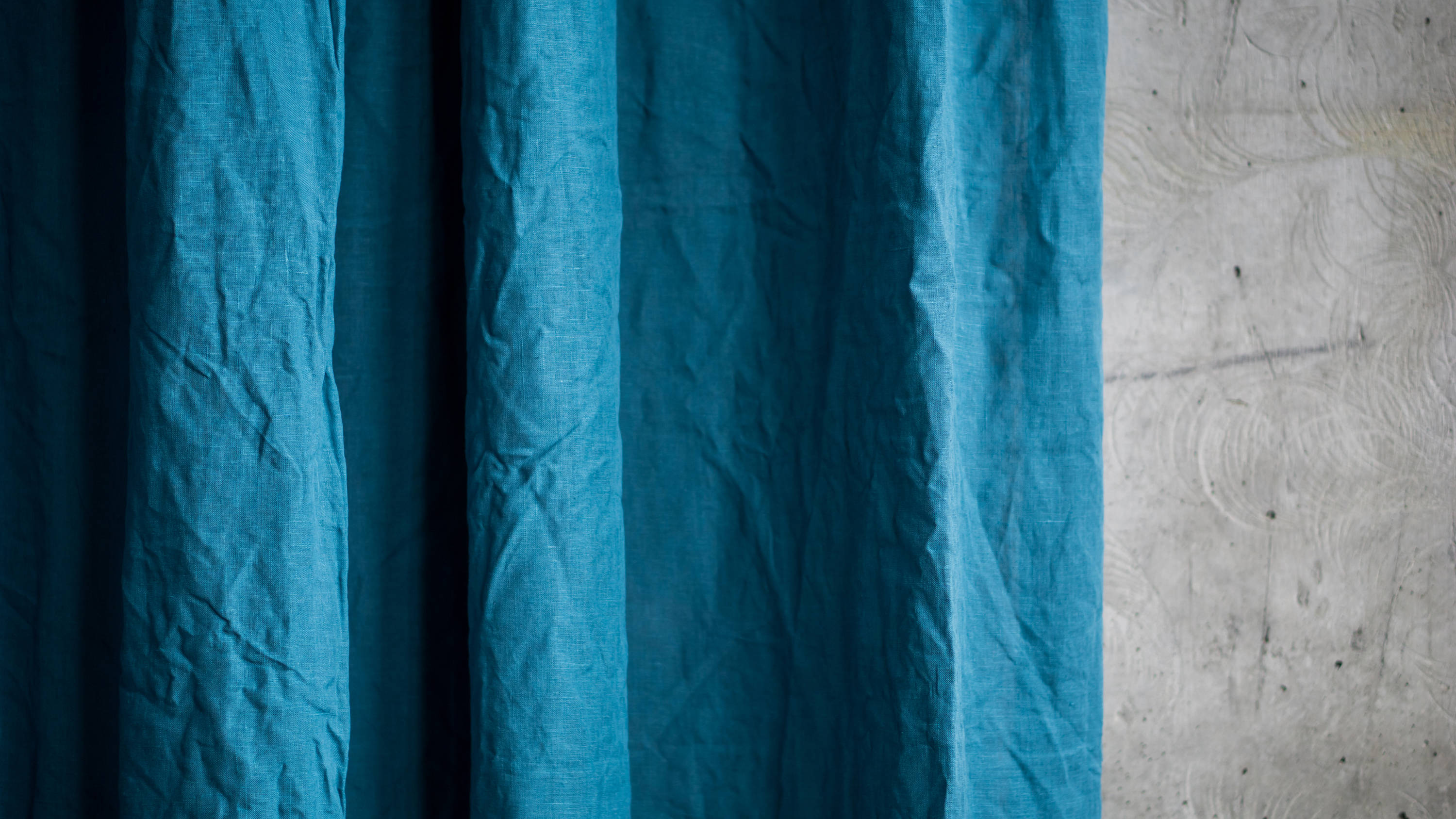 Turquoise linen curtain bohemian drape panel living room | Etsy