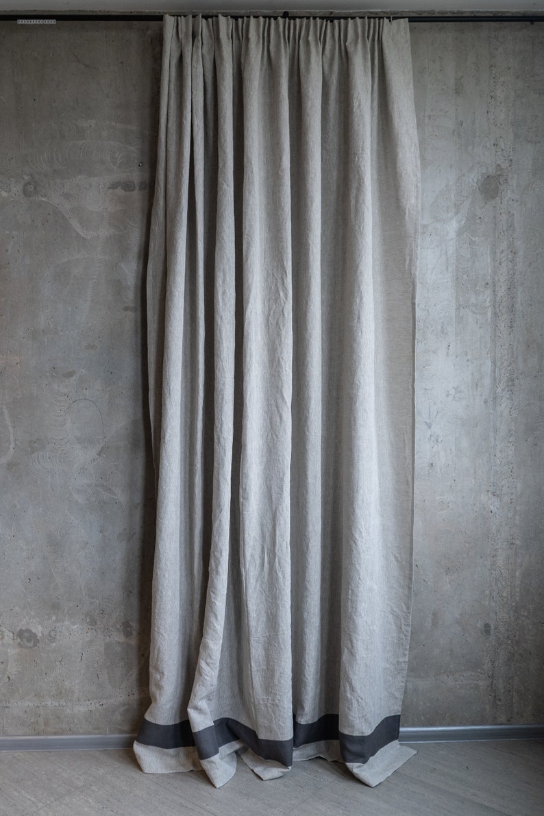 Gray Linen Curtains, Cottage Scandinavian Style, Rustic Window Decor ...