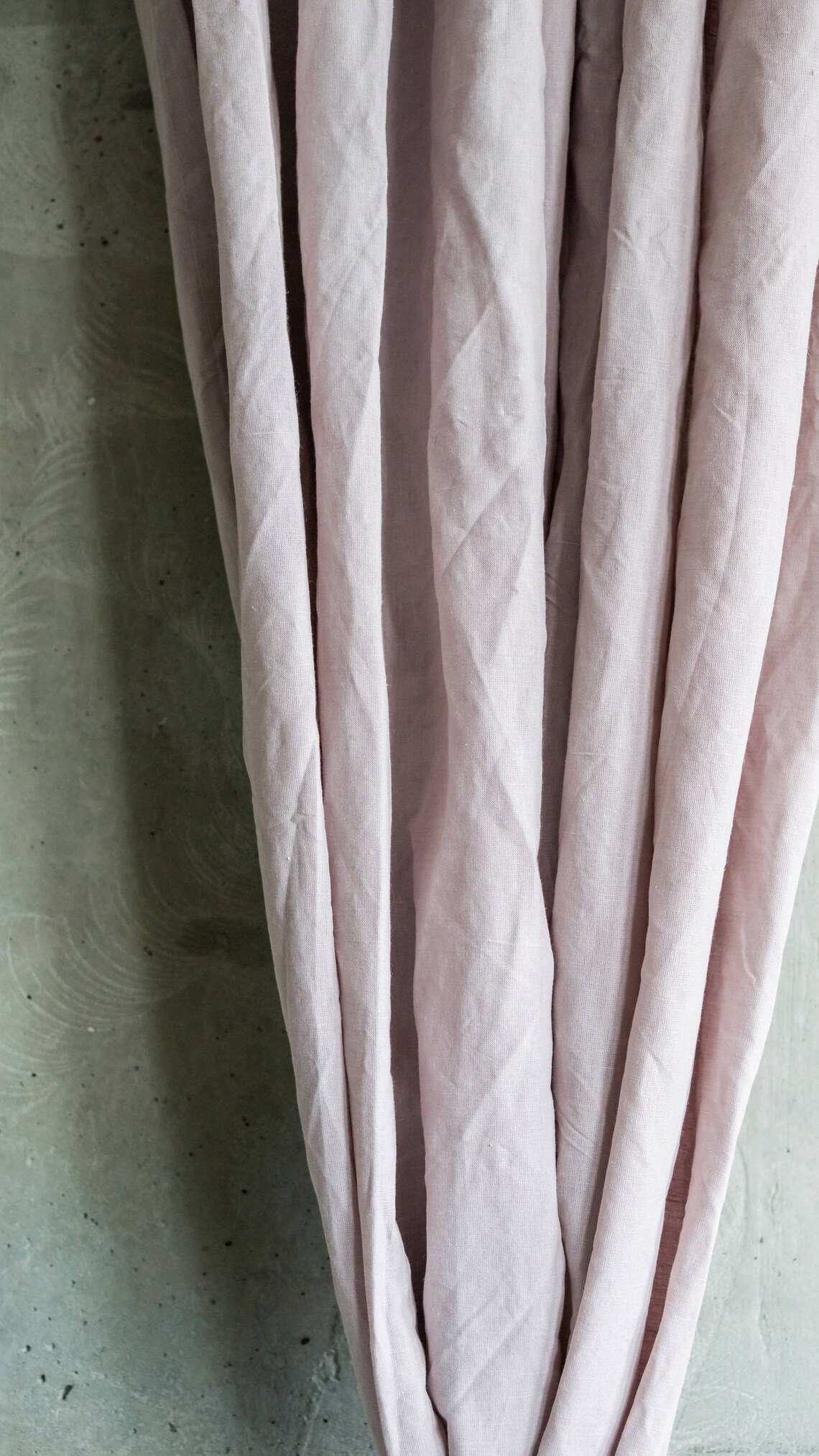 Linen Pink Curtain Panel Bedroom Window Drape Natural Home - Etsy