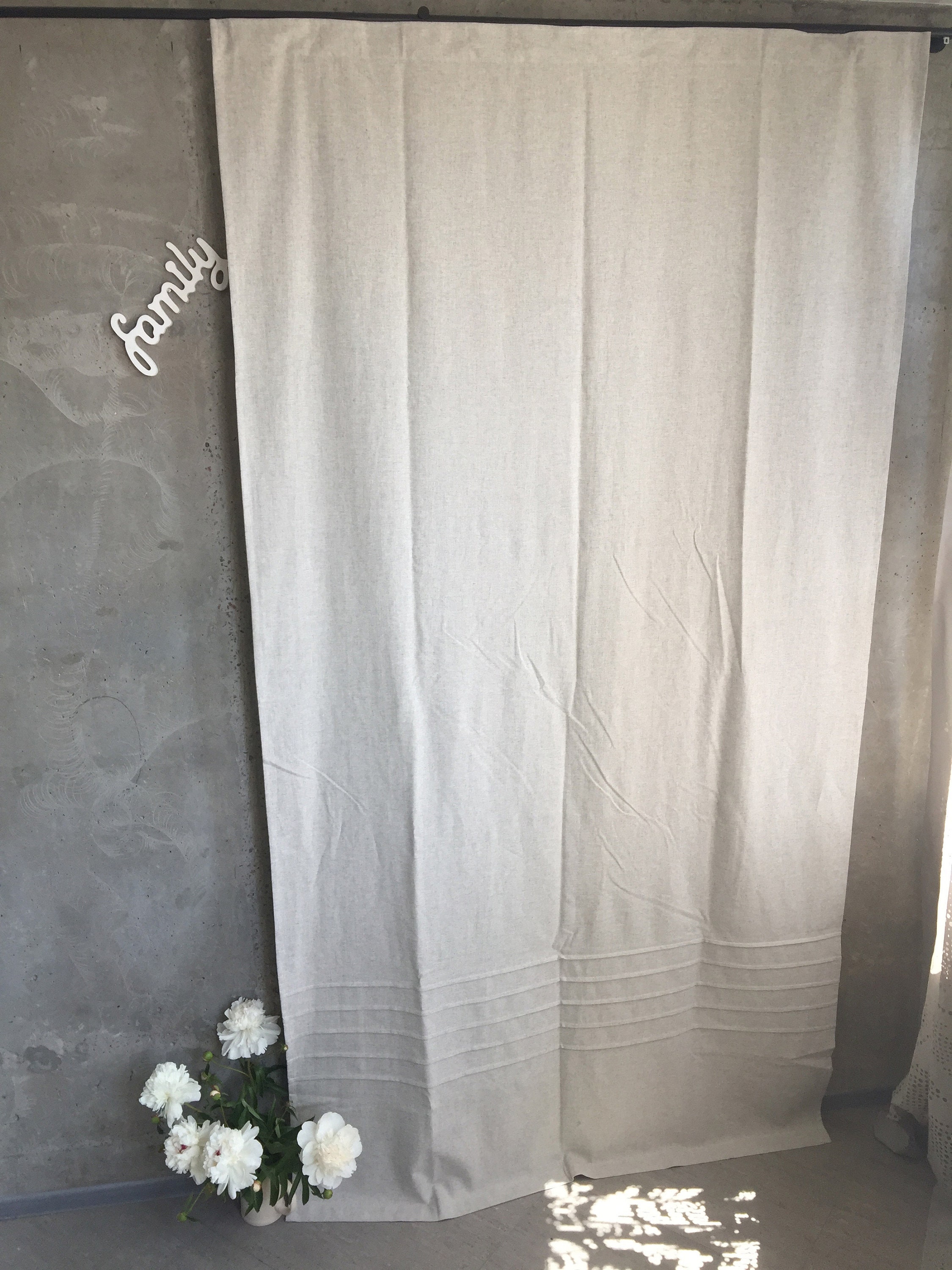 Hemp Window Curtains, Cotton Bedroom Treatment, Organic Home Decor ...