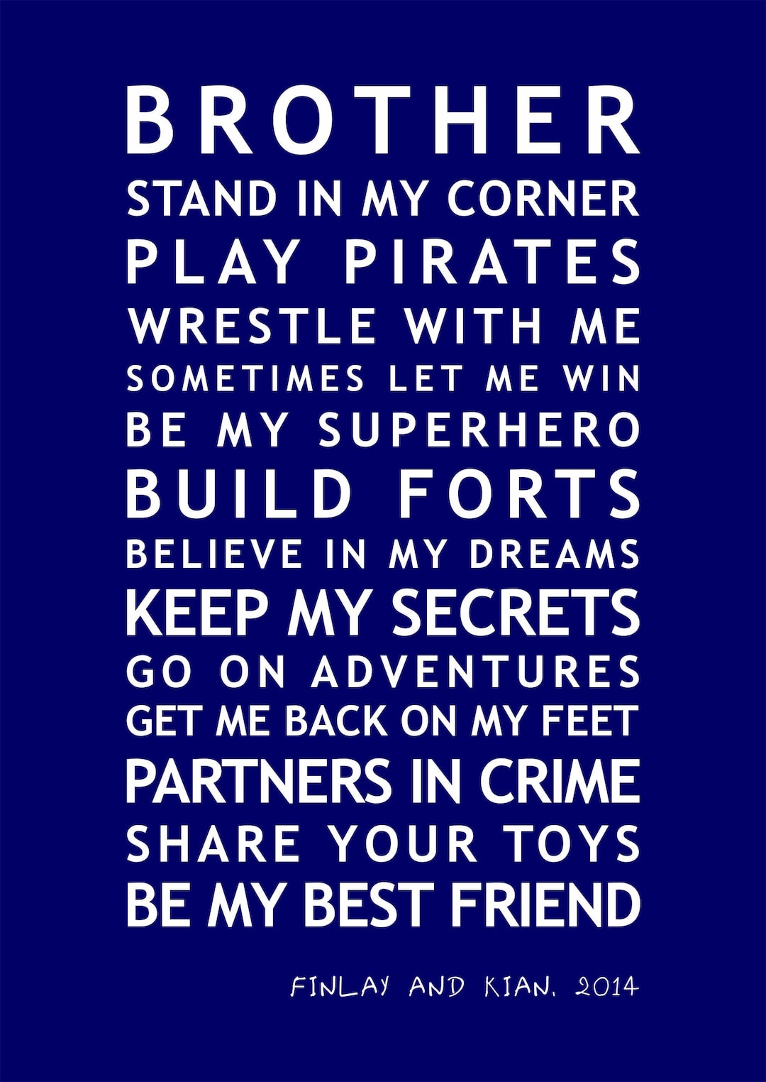 Brother Stand in My Corner DIGITAL FILE Printable - Etsy