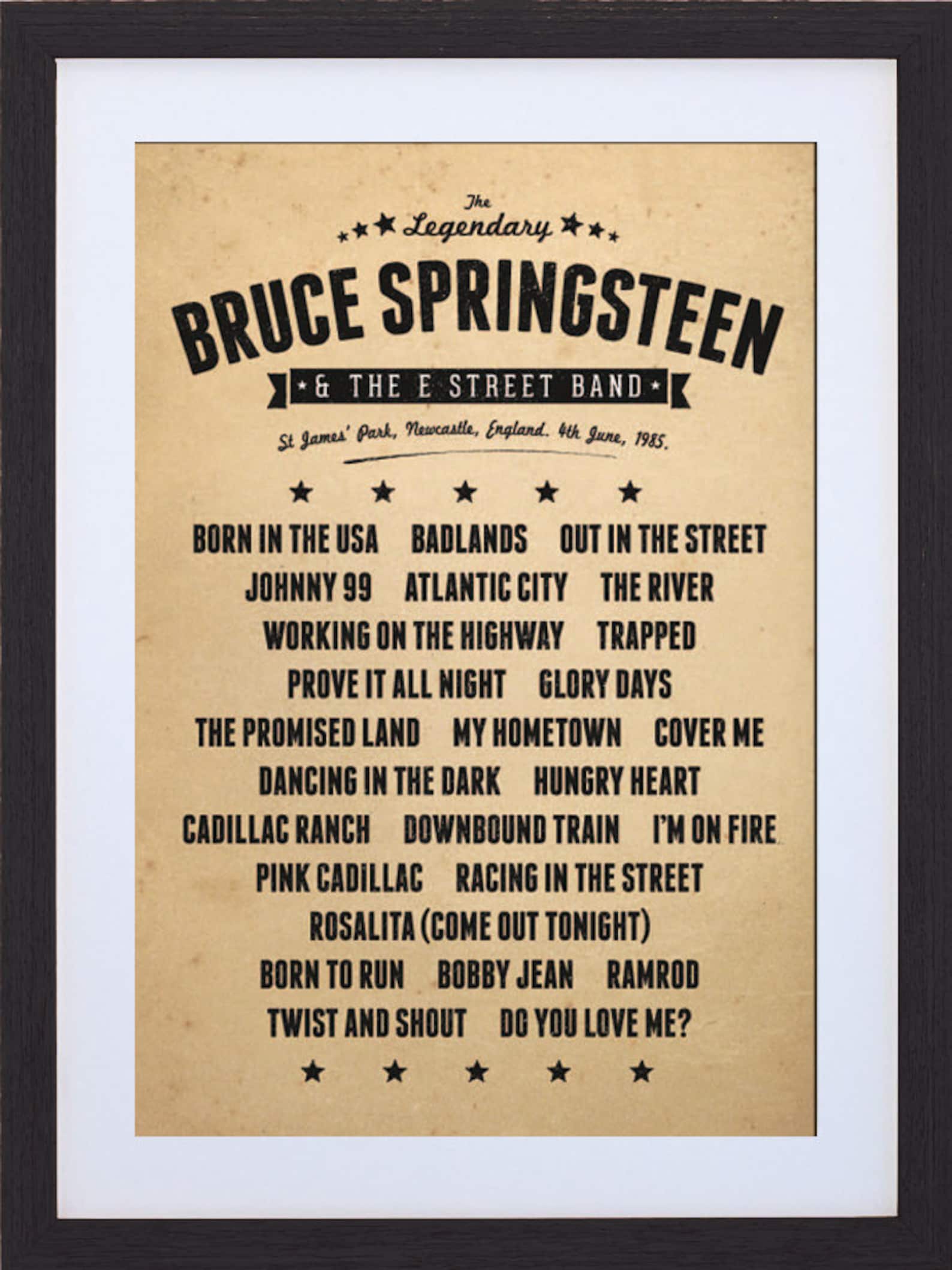 Bruce Springsteen Concert Setlist DIGITAL FILE Printable - Etsy