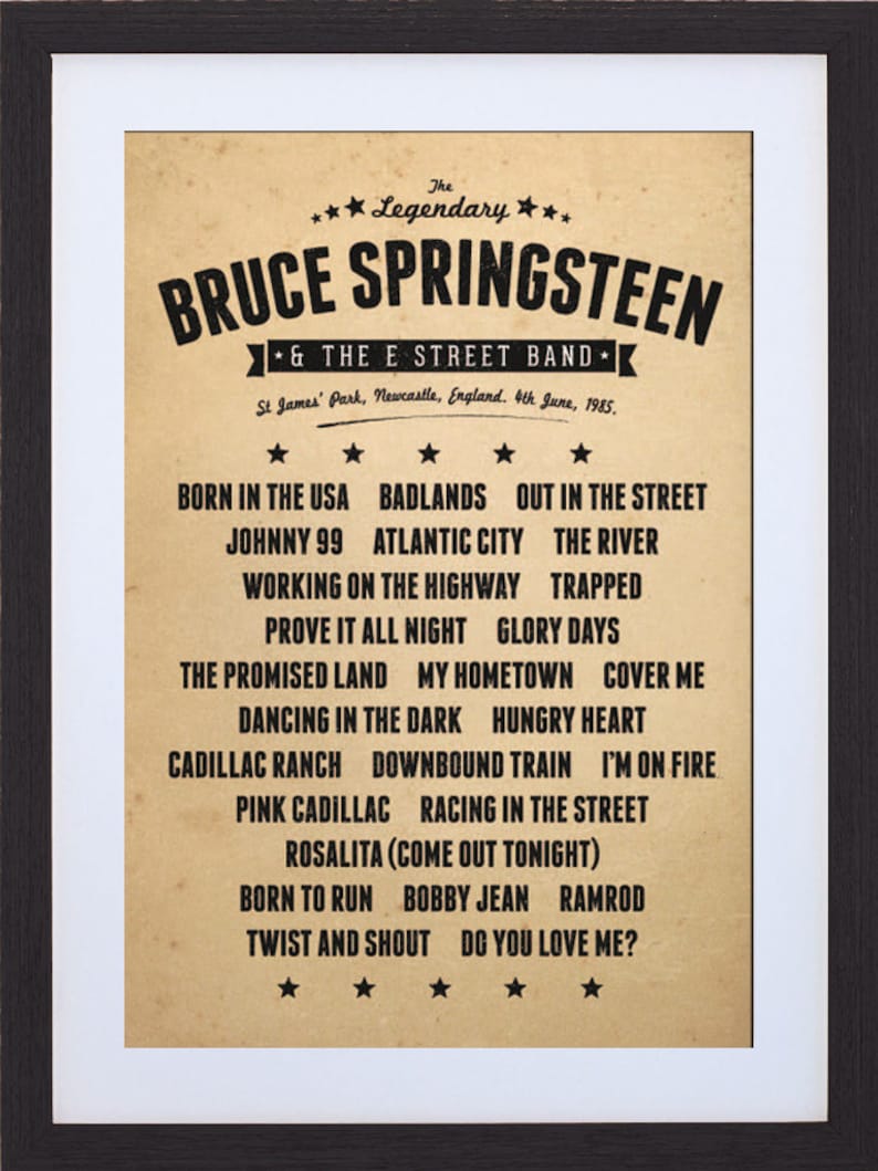 Bruce Springsteen Concert Setlist DIGITAL FILE Printable - Etsy