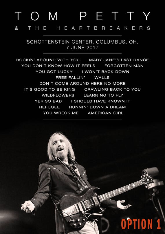 Tom Petty Concert Setlist DIGITAL FILE Printable - Etsy Canada