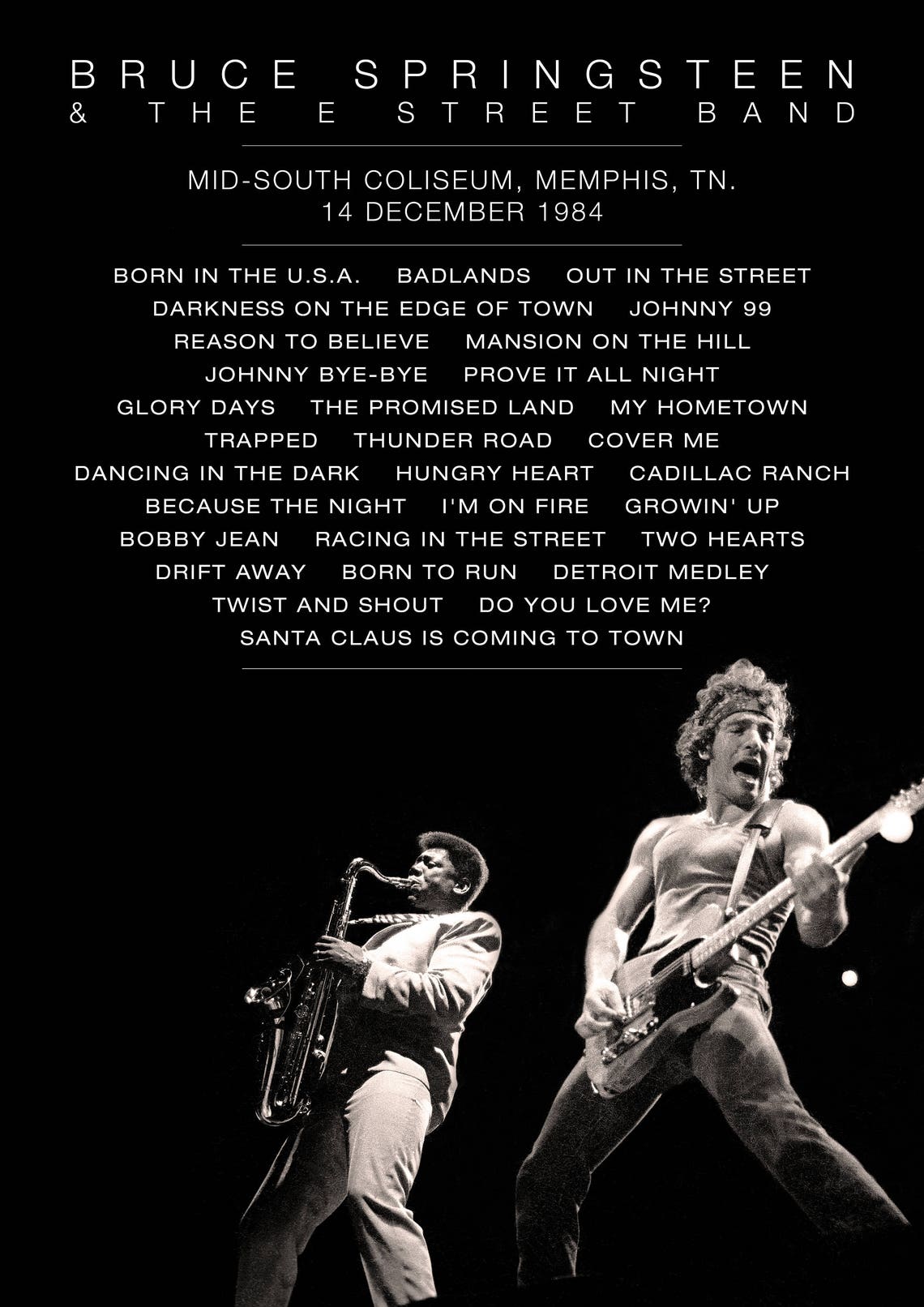 Bruce Springsteen Concert Setlist DIGITAL FILE Printable - Etsy UK