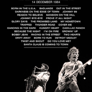 Bruce Springsteen Concert Setlist DIGITAL FILE Printable - Etsy