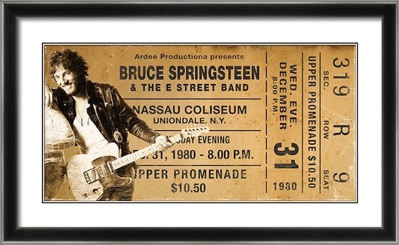 DIGITAL FILE ONLY Bruce Springsteen Ticket Stub Poster | Etsy