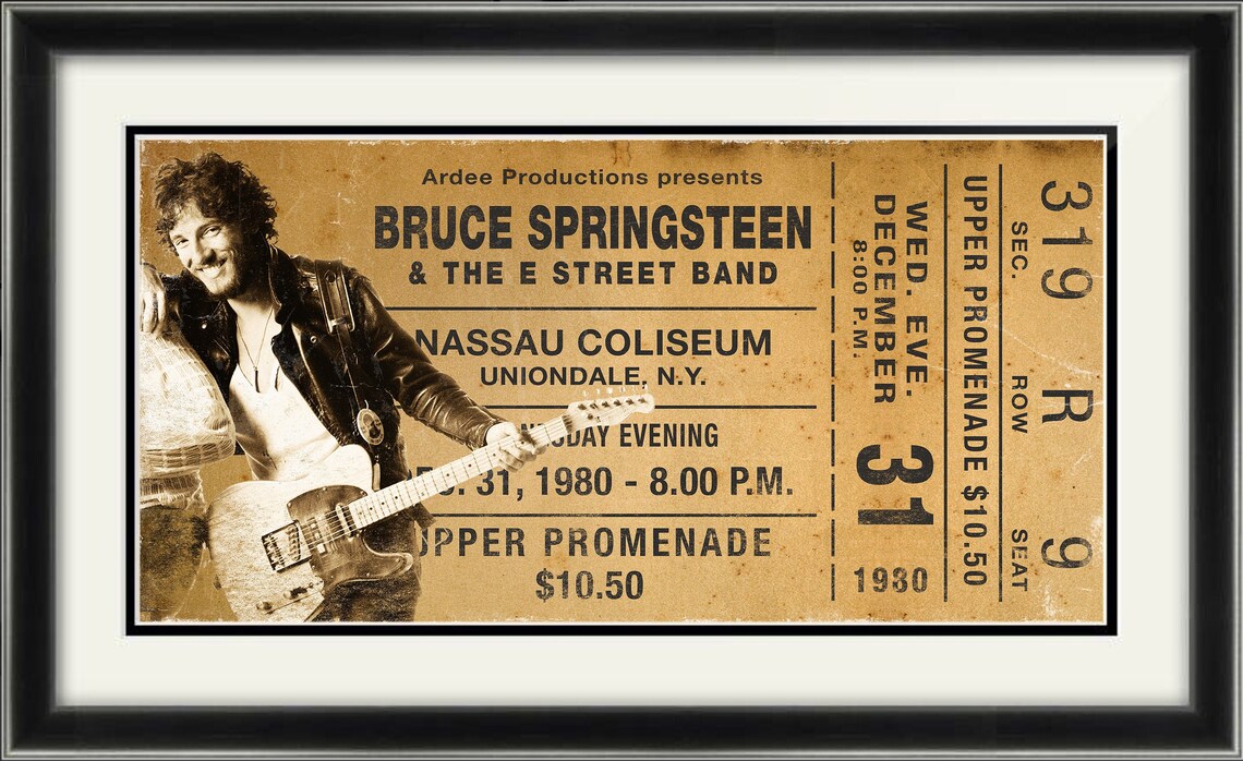DIGITAL FILE ONLY*** Bruce Springsteen Ticket Stub Poster Artwork ...