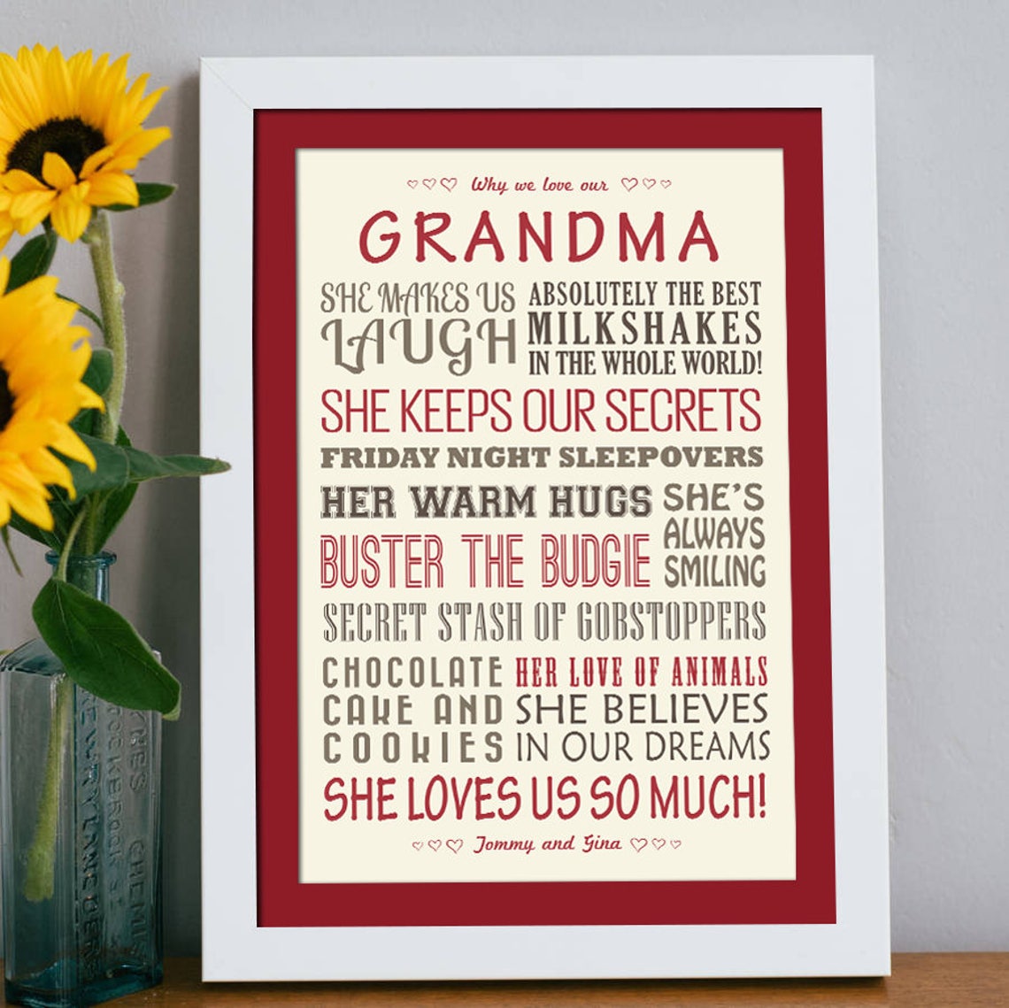 Why We Love Our Grandma ***PRINTABLE DIGITAL FILE*** // Personalised ...
