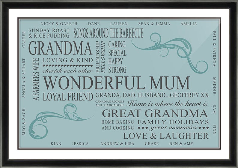 DIGITAL FILE*** Wonderful Mum / Word Art / Grandma / Grandmother - Etsy