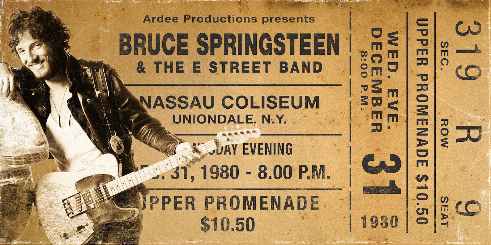 DIGITAL FILE ONLY*** Bruce Springsteen Ticket Stub Poster Artwork ...