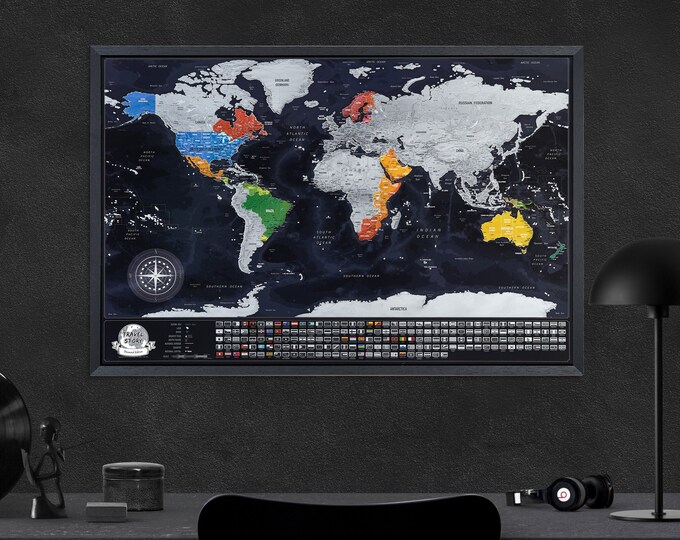 Scratch Map World Poster, Travel Journal Scratch off / Carte Du Monde à ...