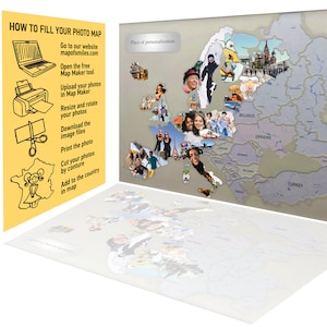 Travel Photo Album in Map of Europe, Our Adventure Map, Custom Photo ...