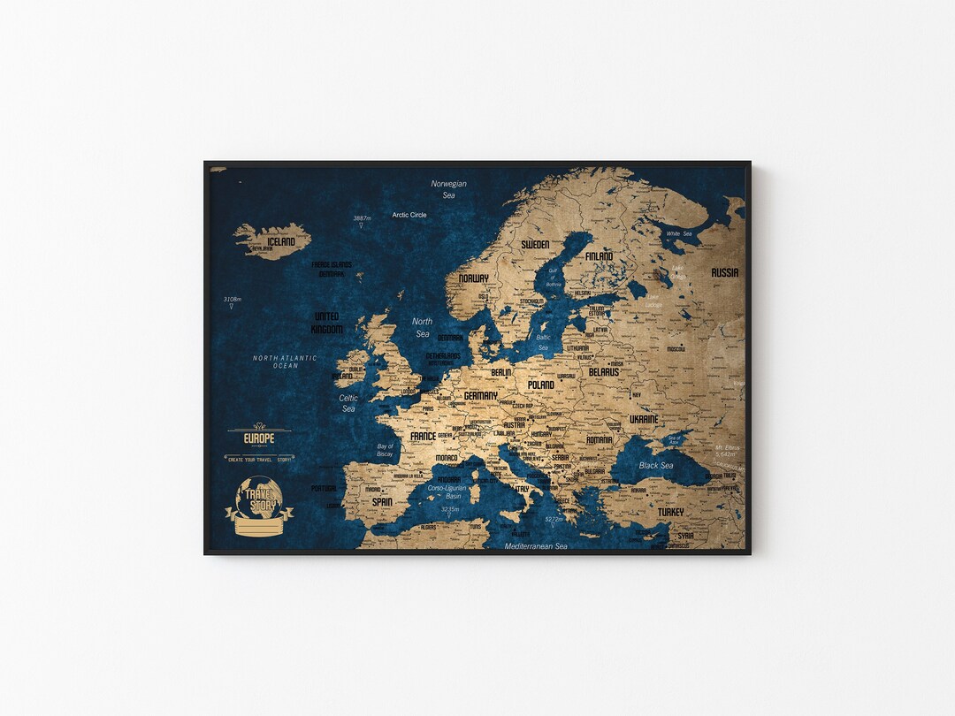 Europe Map Print: Personalized Travel Gift (digital Printable Map) - Etsy