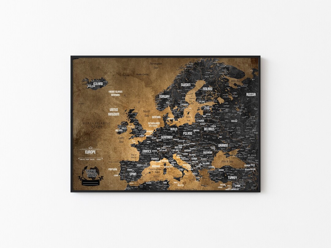 Map of Europe Print File - Personalized Travel Europe Map - Best ...