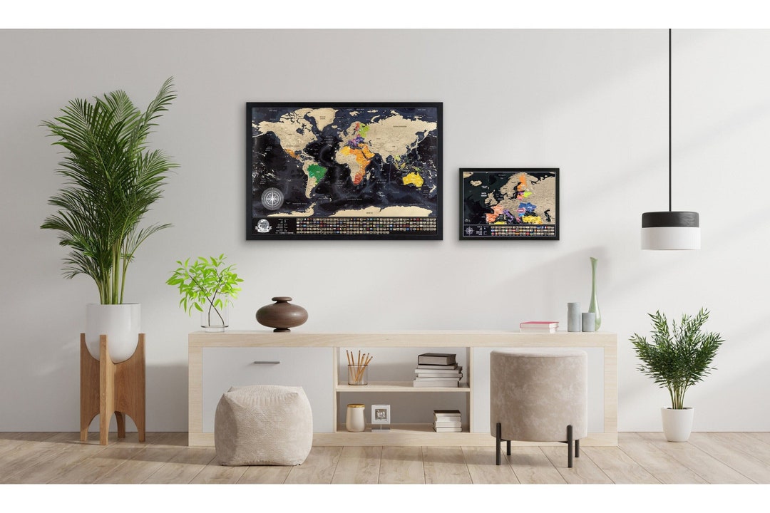 Scratch off World Map Europe Map Two Scratch Maps Set, Deluxe Scratch ...