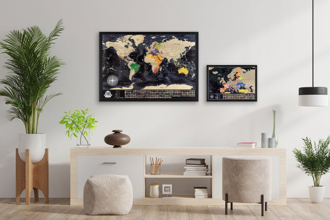 Scratch off World Map Europe Map Two Scratch Maps Set, Deluxe Scratch ...