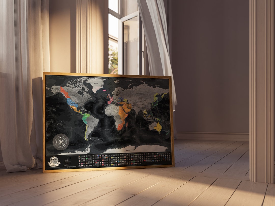 My Travel Map Scratch Map With 196 Flags, Original World Map, Best ...