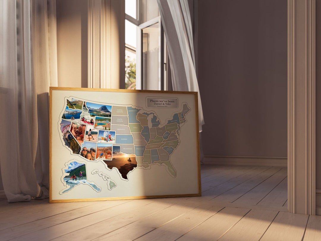 Personalized USA Photo Map: 50 States Travel Collage - Etsy