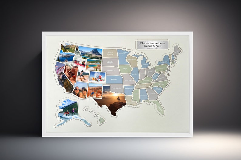 Personalized USA Travel Photo Map: 50 States Keepsake - Etsy