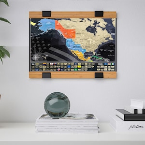 North America Scratch off Map With US States & Canadian Provinces Flags ...