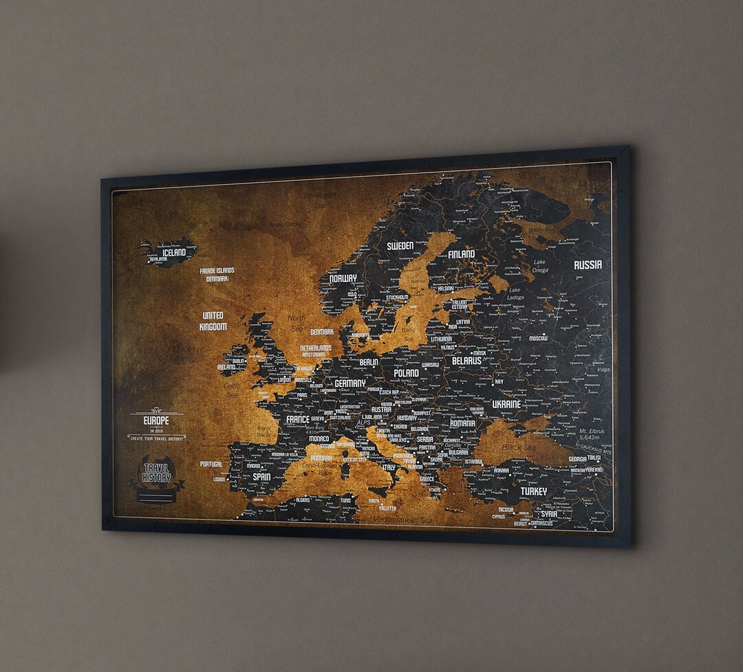 Detailed Map of Europe Europe Map With Pins to Mark the Travels Best ...