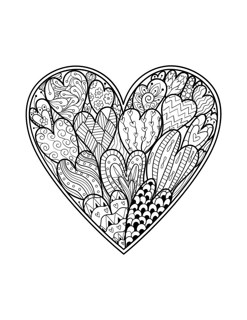 120 PRINTABLE VALENTINE'S DAY Coloring Pages Simple Kids Crafts ...