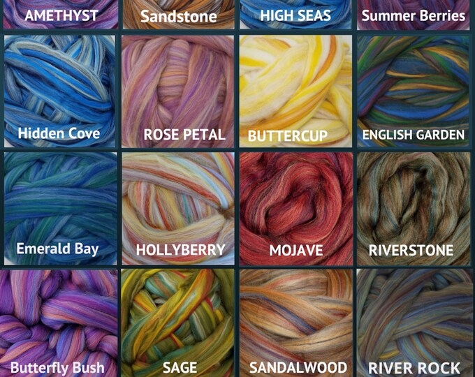 Multi-colored Merino Wool Roving Felting Fiber Spinning - Etsy