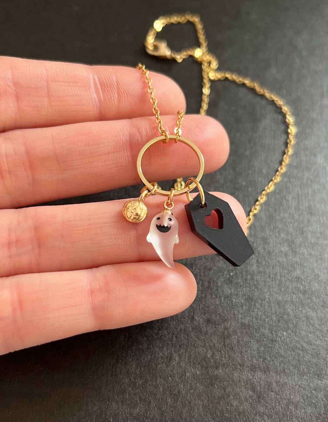 Spooky Necklace, Boo Necklace, Cute Ghost Necklace, Cute and Creepy ...