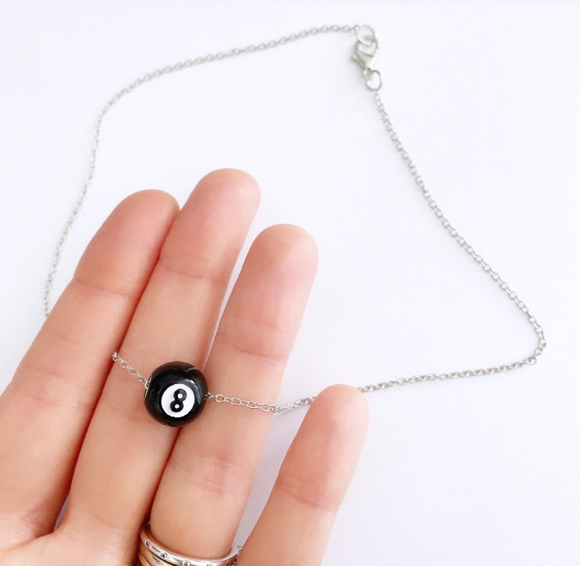 8 Ball Necklace Gold and Black Quirky Jewellery Magic 8 | Etsy