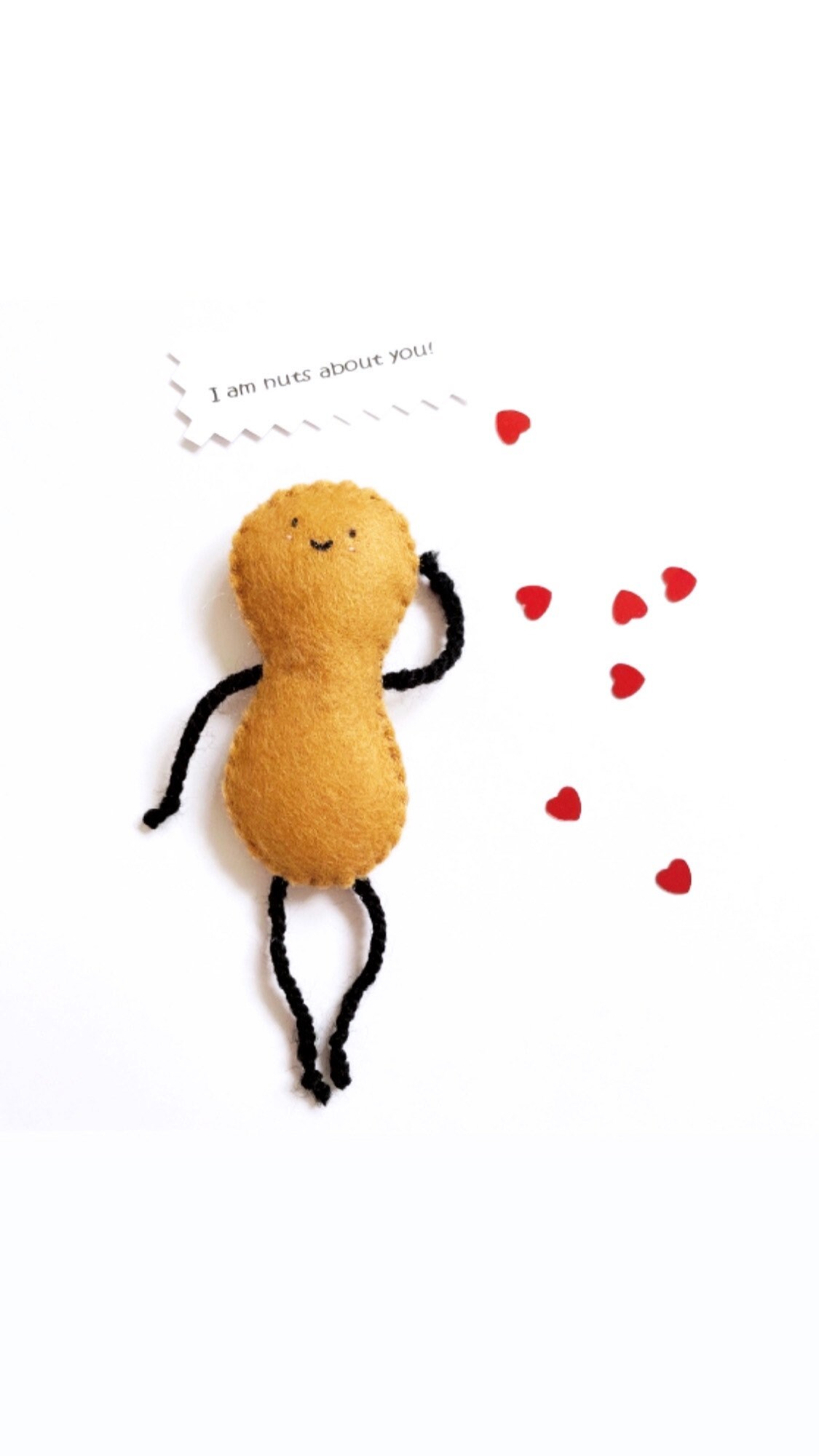 Perry Peanut Felt Peanut Nuts About You Quirky Present - Etsy