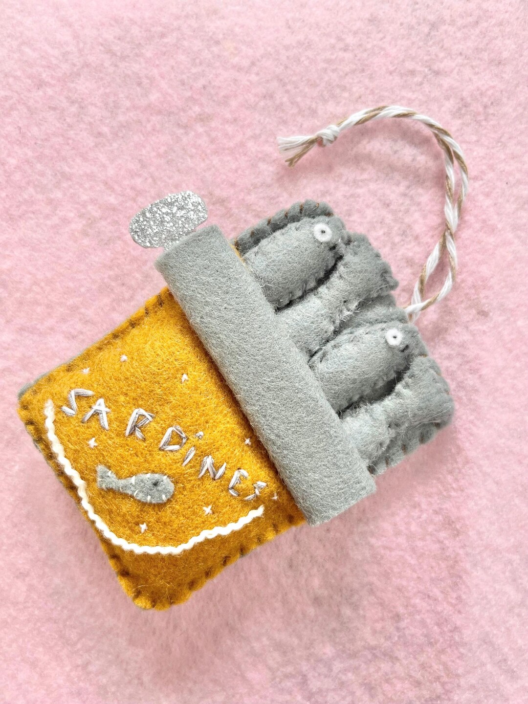 Handmade Felt Sardines Ornament – Quirky Felt Decoration, Cute Fish Tin ...