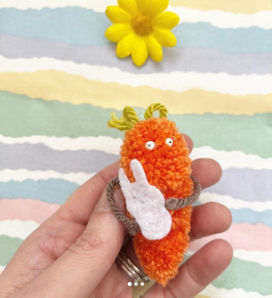 Carrot and Hummus, Cute Desk Buddy, Best Friends Gift, Pompom Art ...