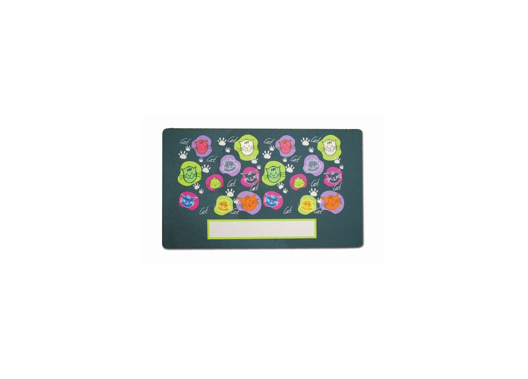 Blank (white) 12" X 20" Personalized Cat Design Pet Mats for ...