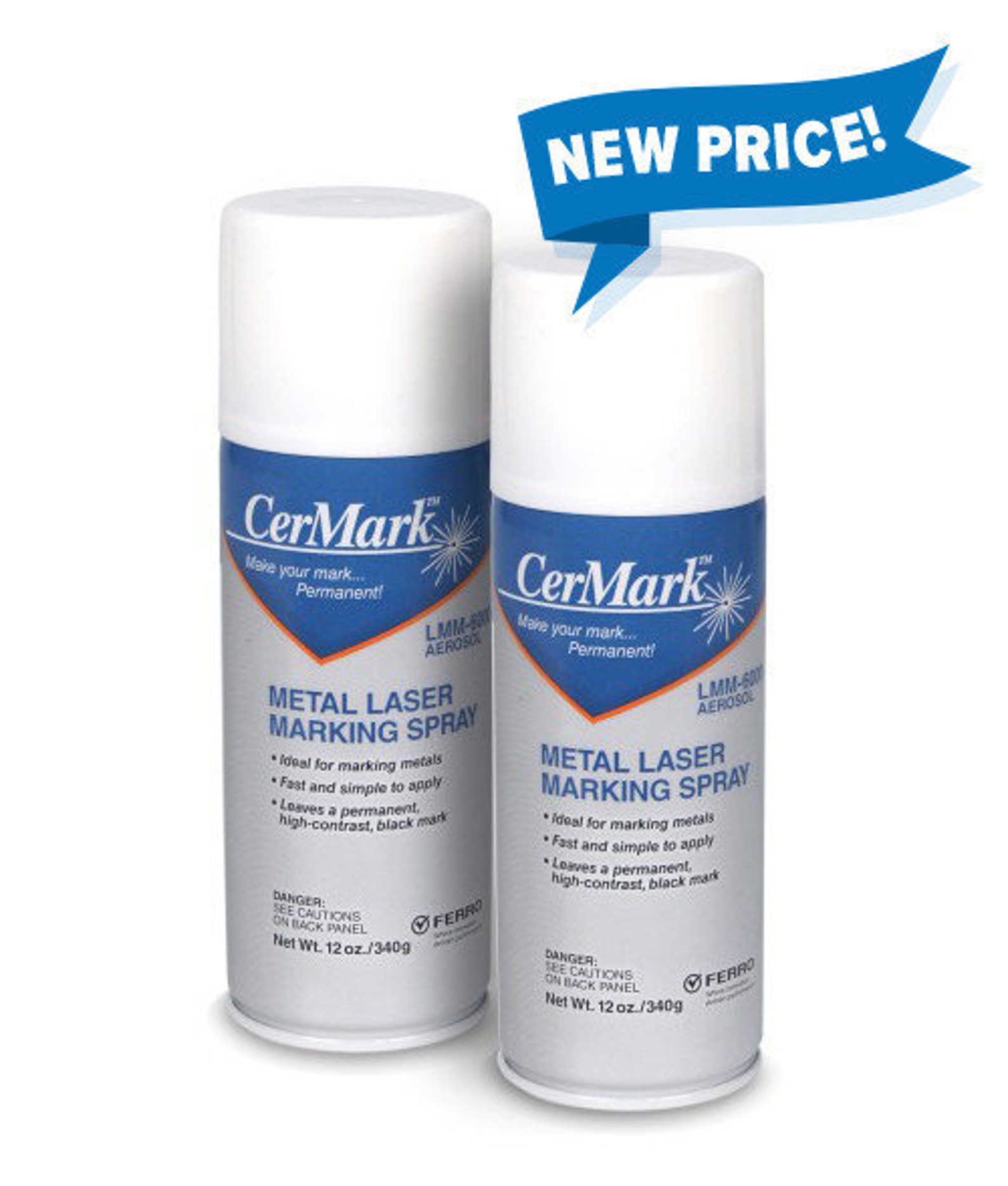 Cermark LMM6000 Double Pack- 12oz Metal Marking Spray for Laser ...