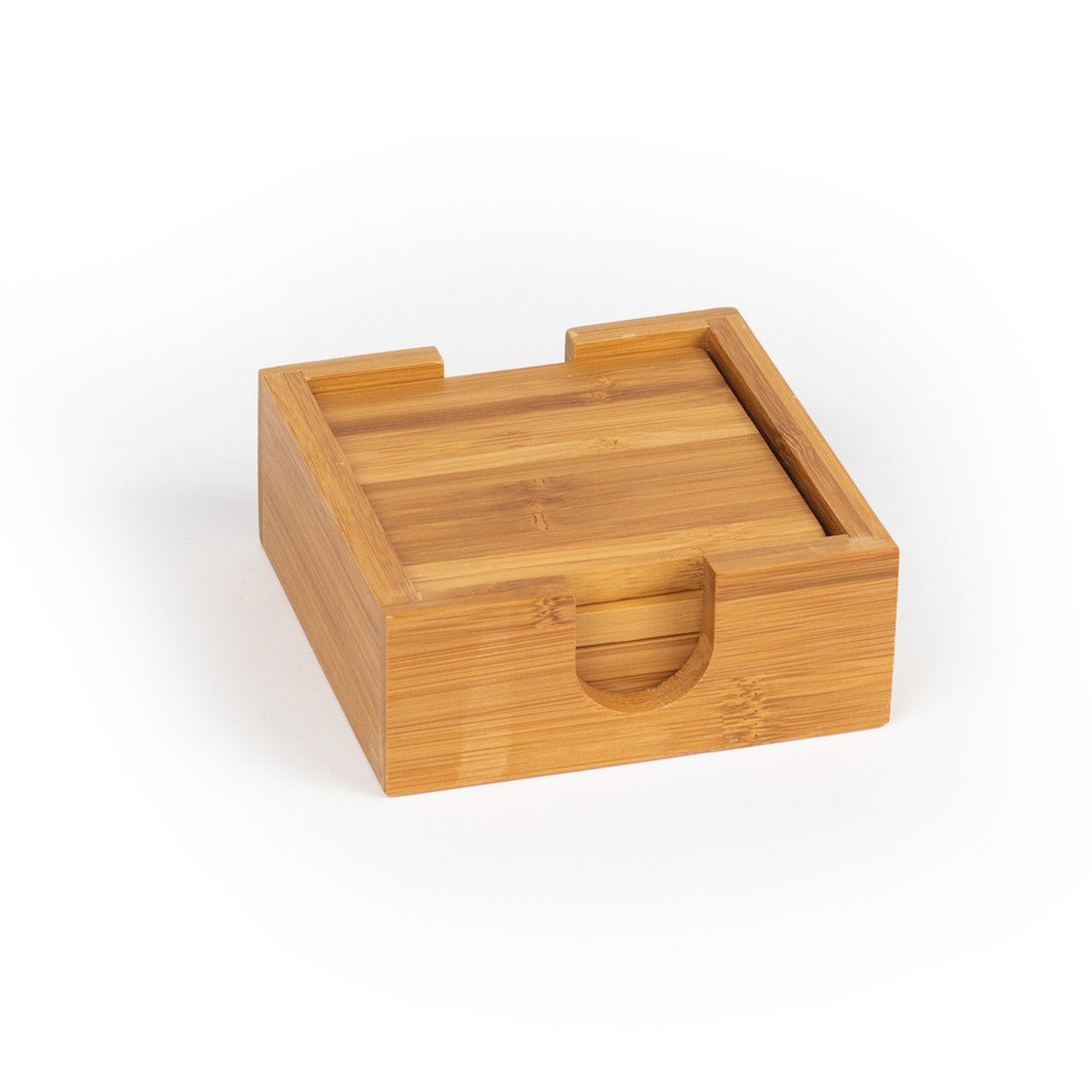 Square Bamboo Coaster 4 Pack Glowforge Laser Engraver and - Etsy