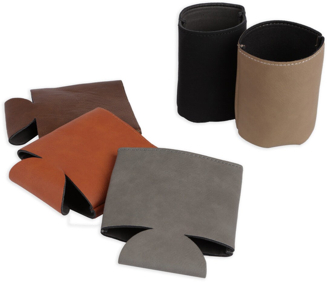 Engravable Faux Leather Can Hugger Blank. Beverage Holder for ...