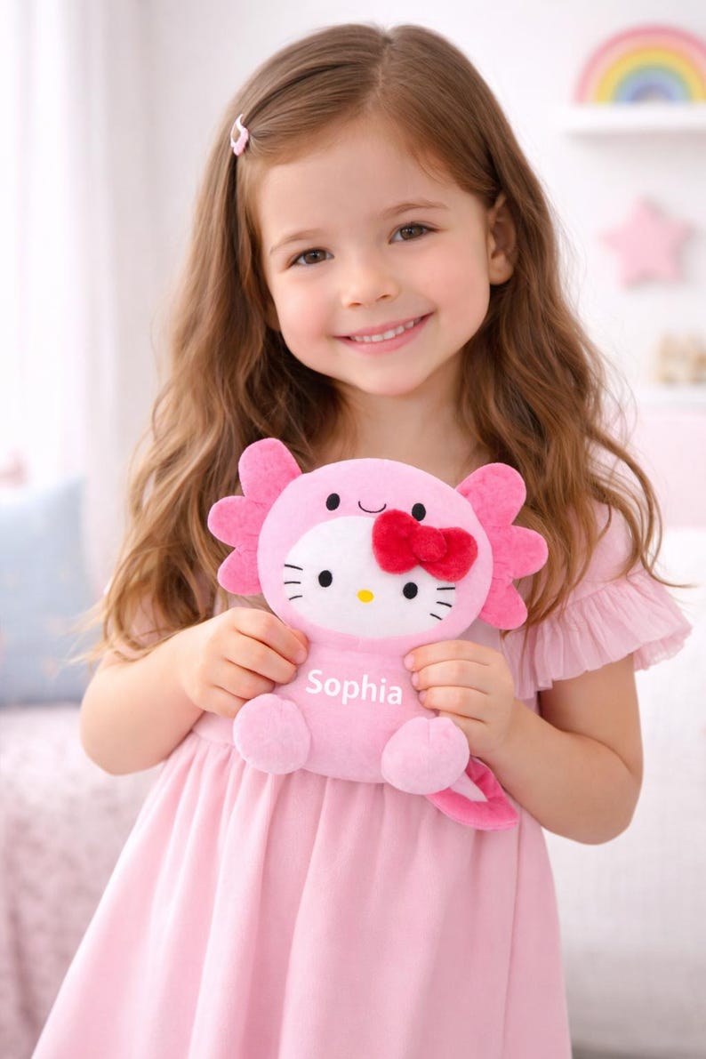 Hello Kitty Pink Axolotl Plush – 9” Tall – Personalized Just for You ...