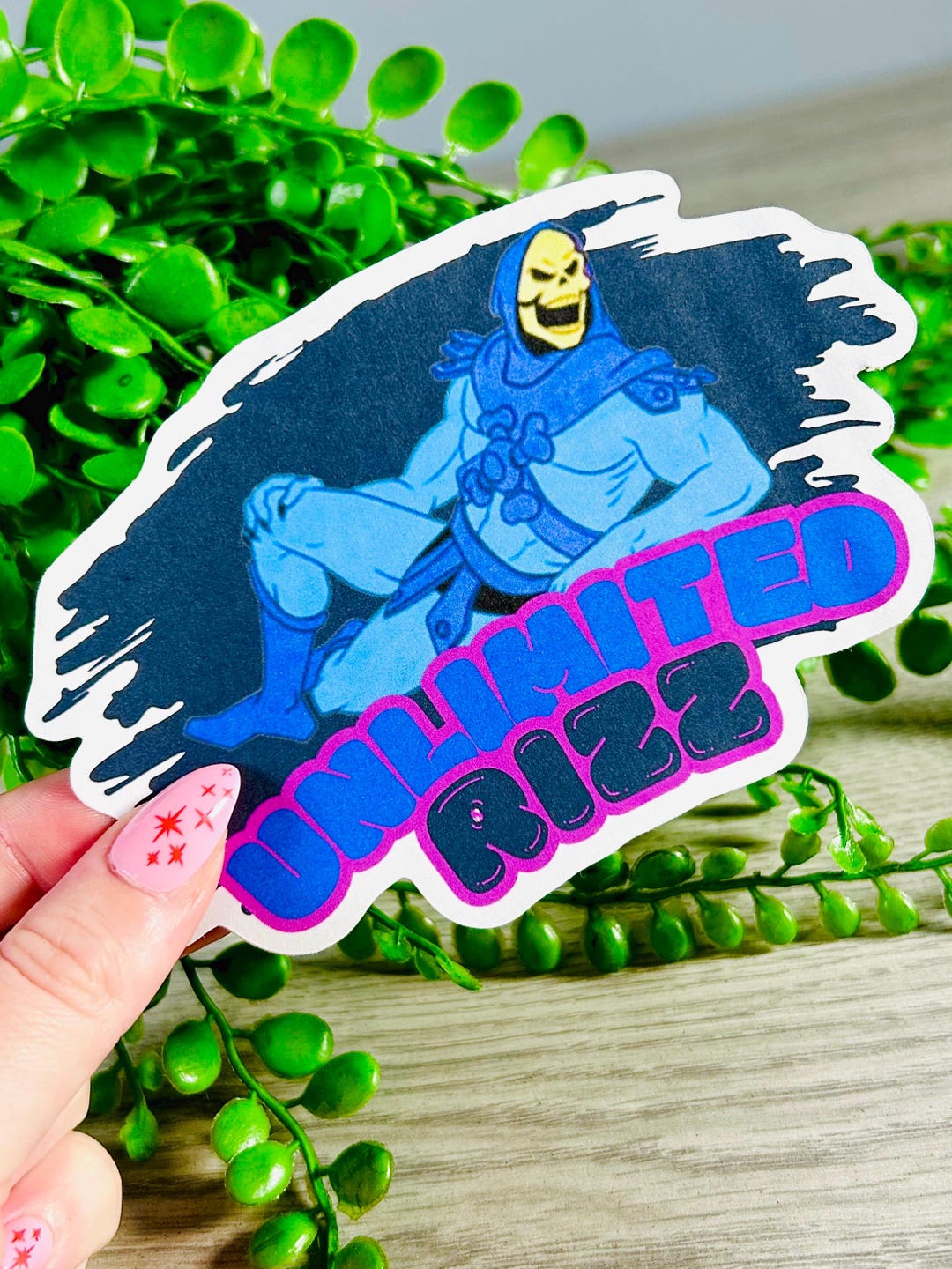 Skeletor Inspired Fun Cheeky Die-cut Sticker Unlimited Rizz Glossy ...