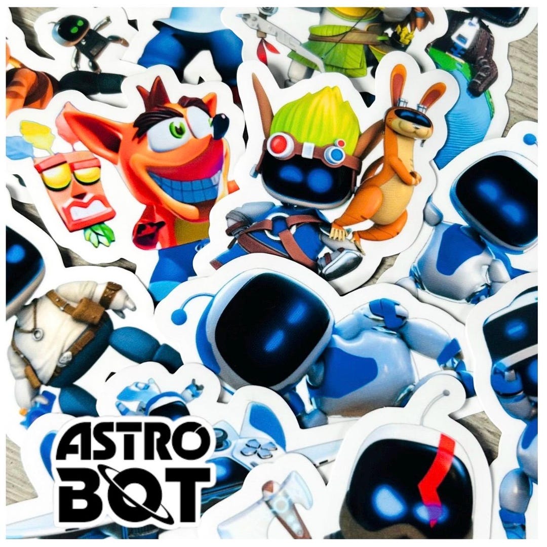 Astro Bot Inspired Stickers Sets Vinyl Waterproof Glossy Gamer Gift for ...