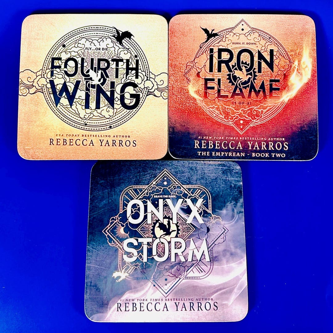 The Emperean Fourth Wing Book Series Coasters Iron Flame Onyx Storm ...