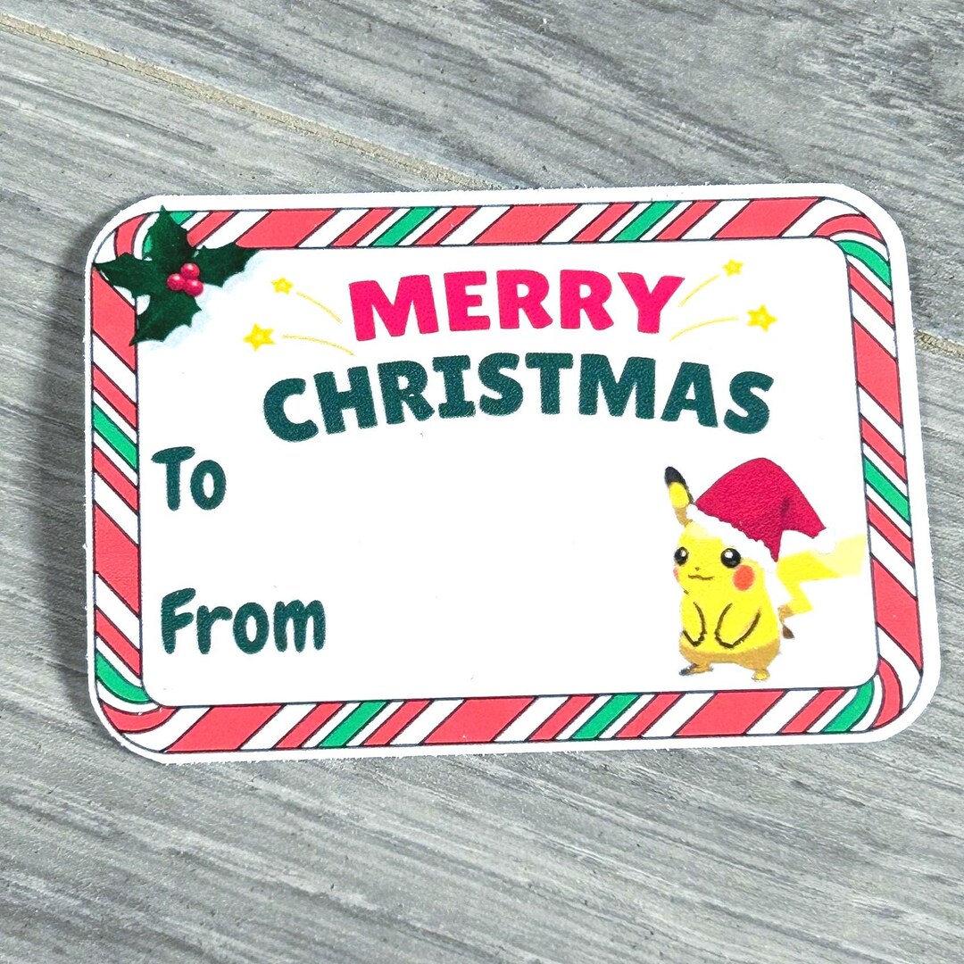 Christmas Pokémon Pikachu Gift Tag Die-cut Stickers 8 Can Be ...