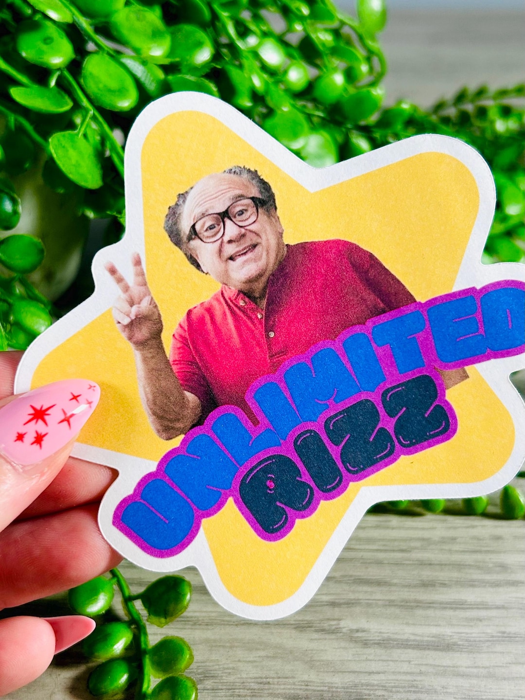 Meme Sticker Danny Devito Inspired Unlimited Rizz Die-cut Glossy ...