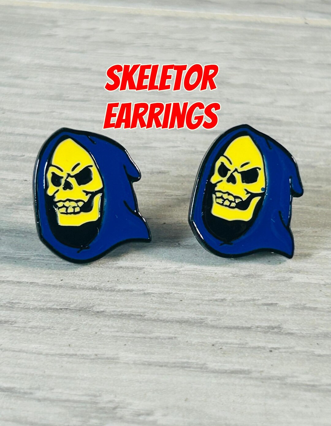 Skeletor Enamel Pair of Stud Earrings He-man Inspired 80s Cartoon TV - Etsy